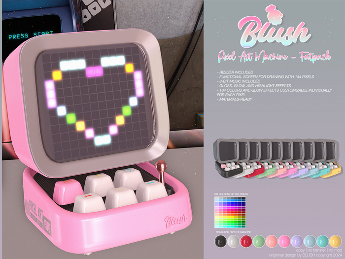 Second Life Marketplace - BLUSH - Pixel Art Machine - Fatpack